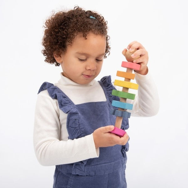 Rainbow Wooden Shape Twister – Out The Box Baby Gifts